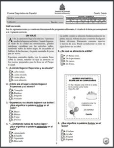 Prueba Diagnóstica Español Cuarto Grado 📖 Libros Honduras
