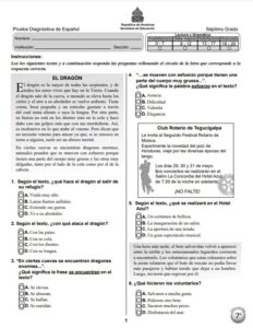 Prueba Diagnóstica Español Séptimo Grado 📖 Libros Honduras